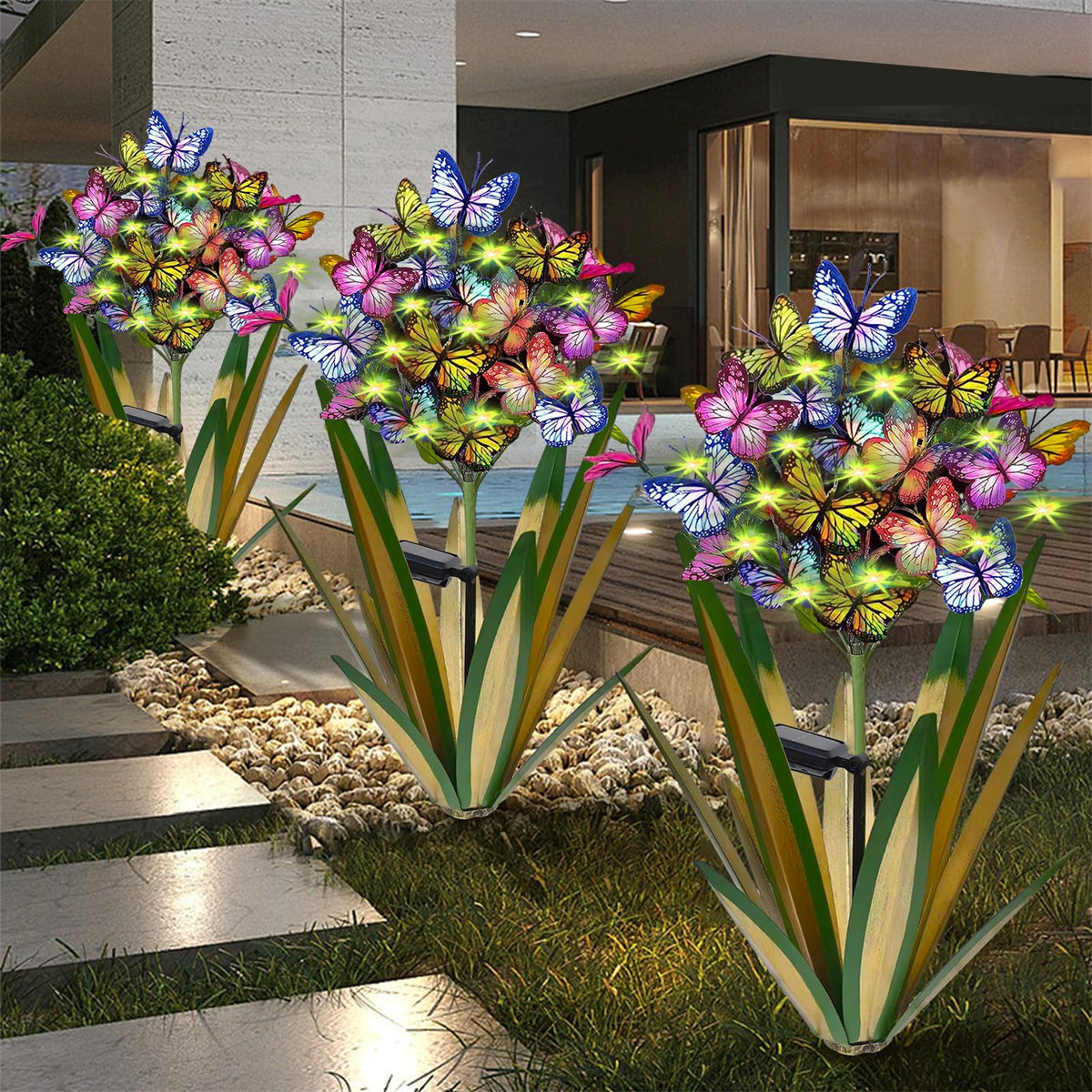 The Holiday Aisle® Outdoor Gift Solar Garden Christmas Lights Swaying ...