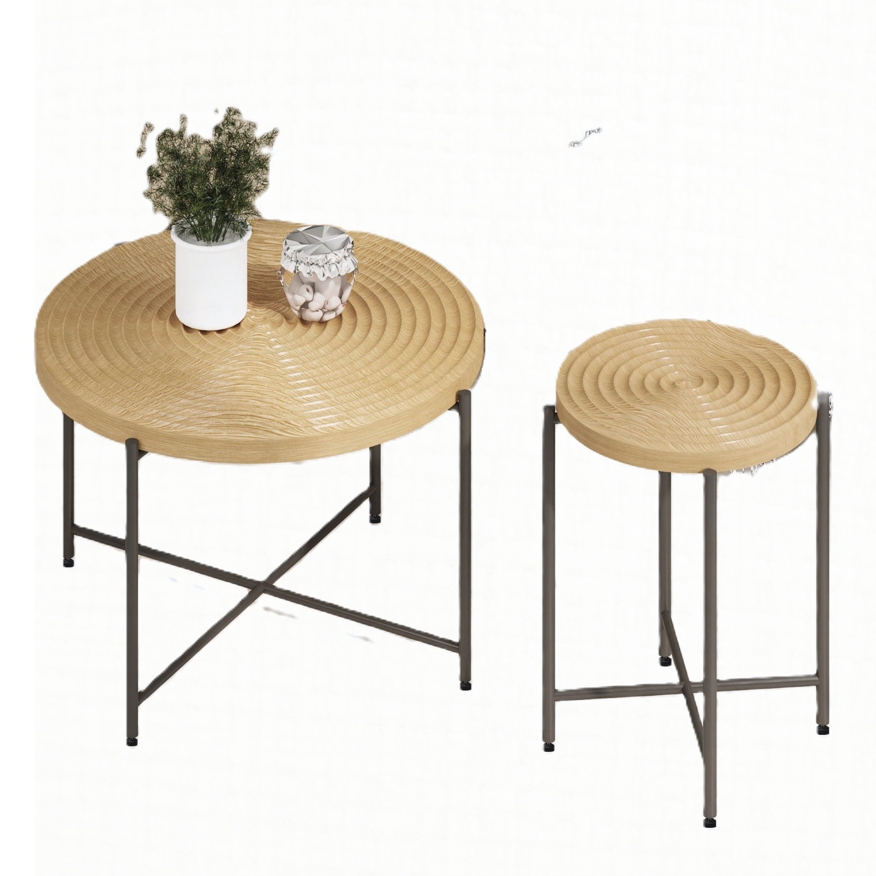 Hokku Designs 2-Piece Coffee and End Table Set – Waterproof MDF with ...