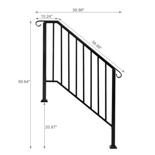 Red Barrel Studio® Fegley Metal Handrail Stair Railing & Reviews | Wayfair