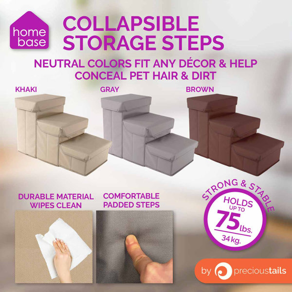 Tucker Murphy Pet™ Wava Padded 3 Step Pet Storage Foldable Steps ...