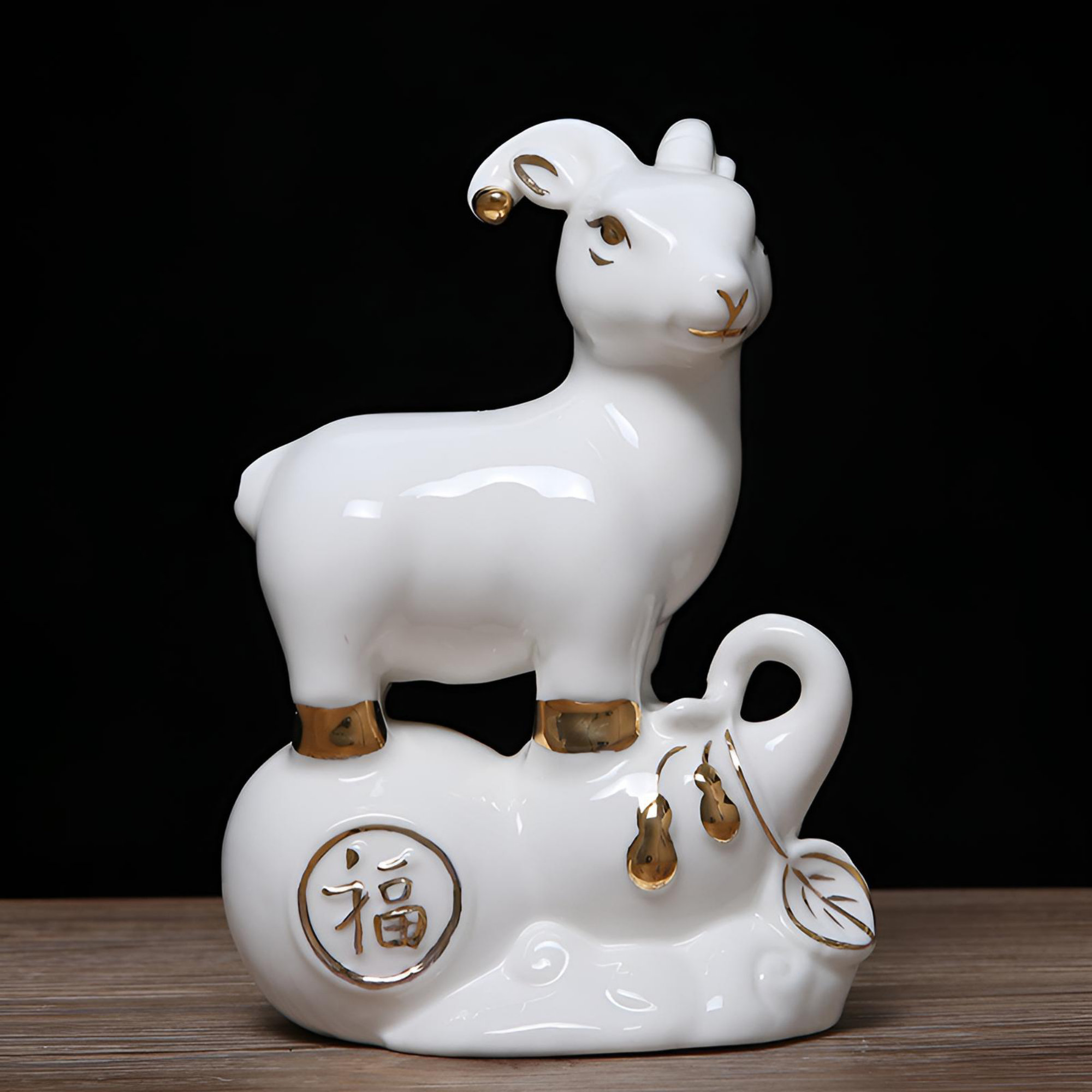 Astoria Grand "Enchanting Ceramic Goat Statue – Harmonious Blend Of ...