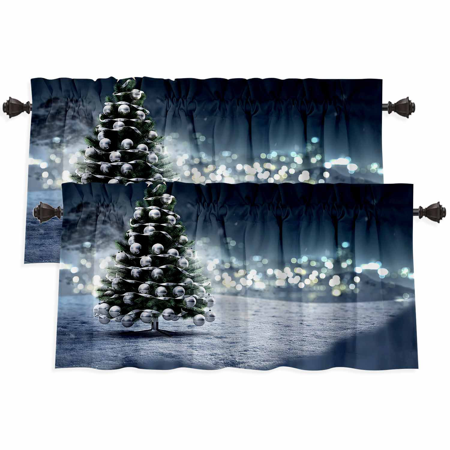 Ophelia & Co. White 52"W Christmas Tree Snow Night Surreal Window ...
