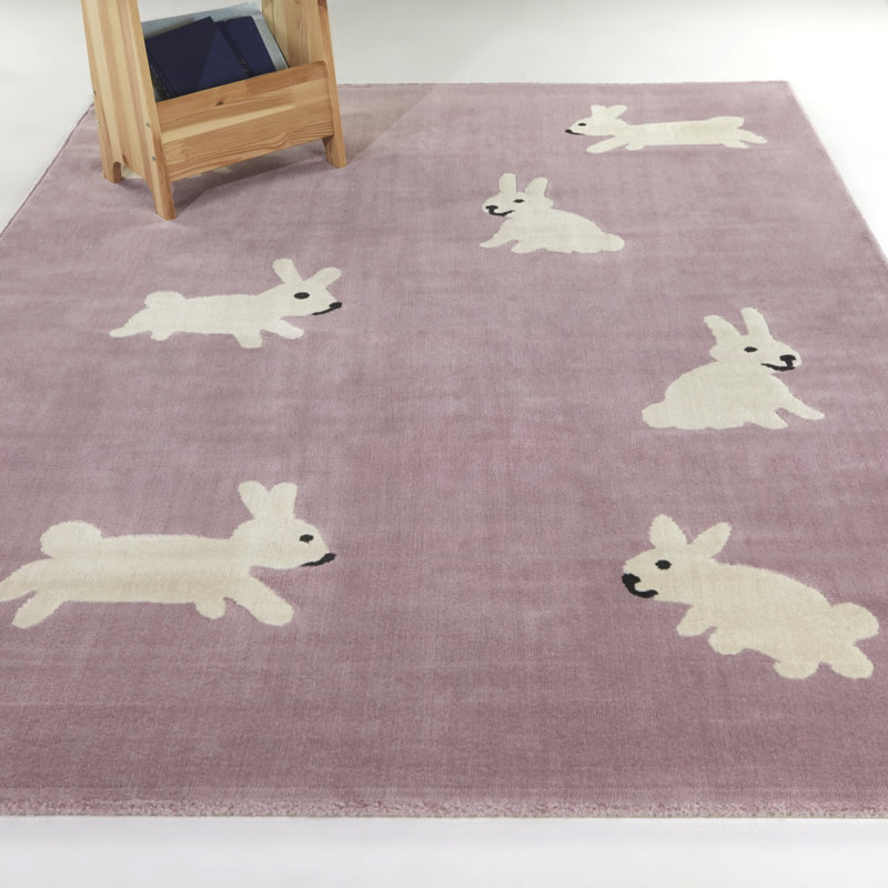 Balta Rugs Hop Lavender Kids Rabbit Area Rug | Wayfair