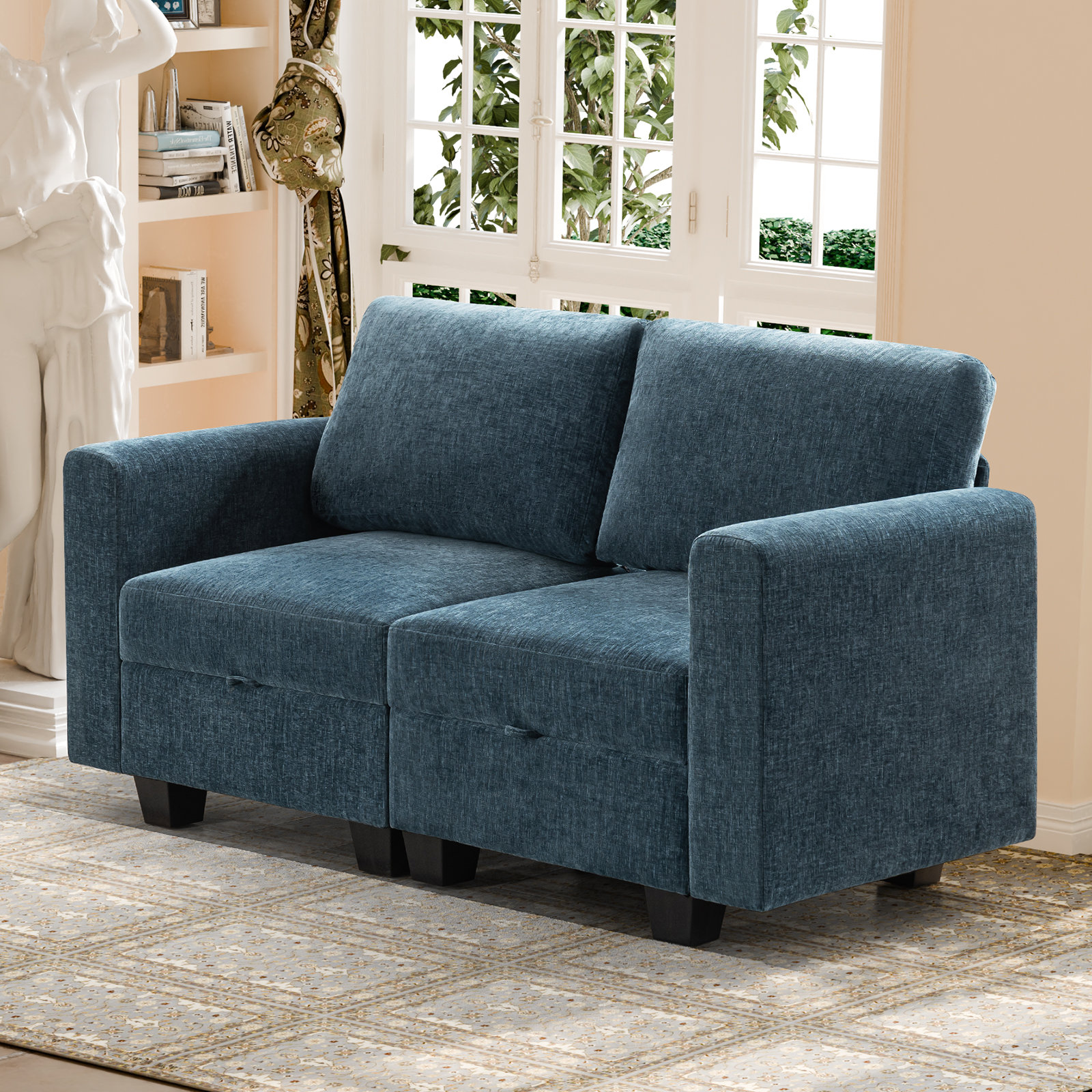 Ebern Designs Jerud Square Arm Modular Loveseat | Wayfair