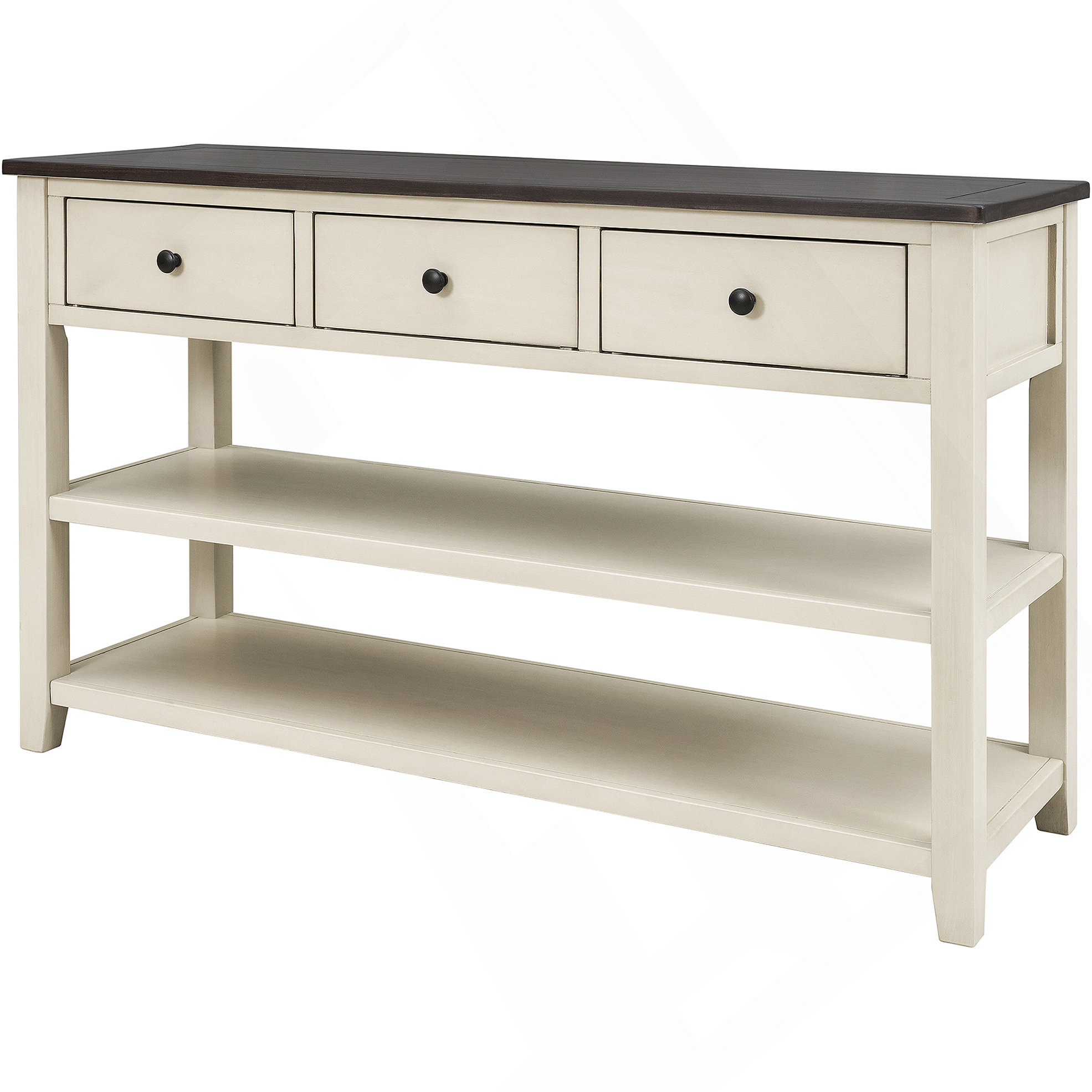 Lark Manor™ Retro Design Console Table with Two Open Shelves, Pine ...