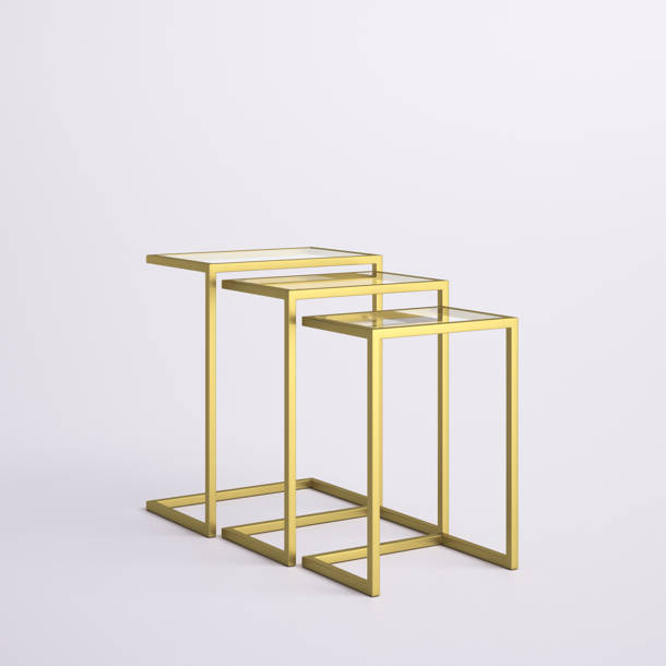 Willa Arlo Interiors Lutterworth Glass Frame Nesting Tables & Reviews ...