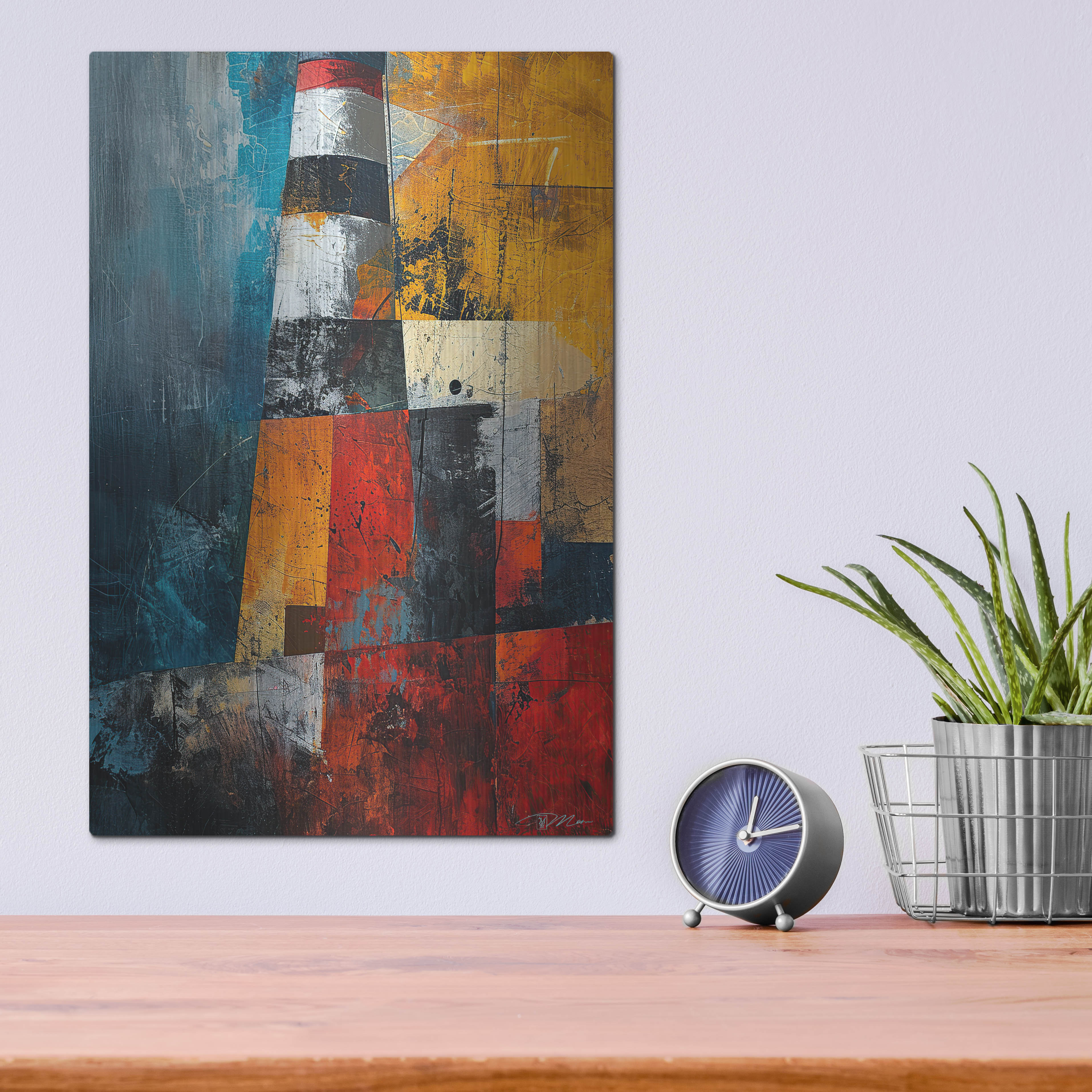 Ivy Bronx 'Colorful Abstract Lighthouse 2' by Momart Metal Wall Art ...