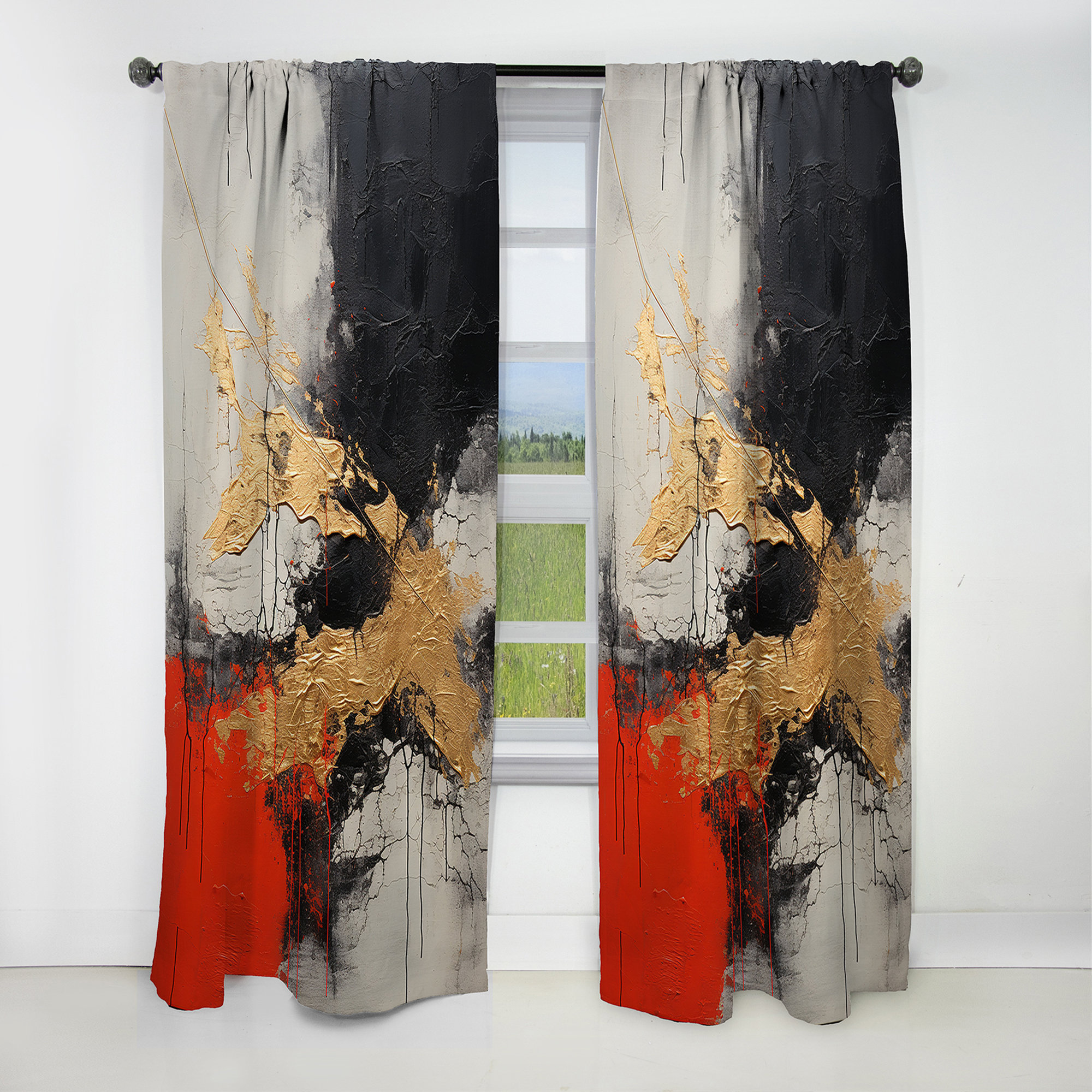 East Urban Home Bodak - Volcano Curtain - Blackout No Pattern Curtain ...