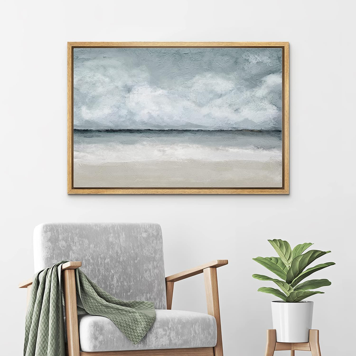 IDEA4WALL Minimal Landscape IDEA4WALL Framed Canvas Print Wall Art ...