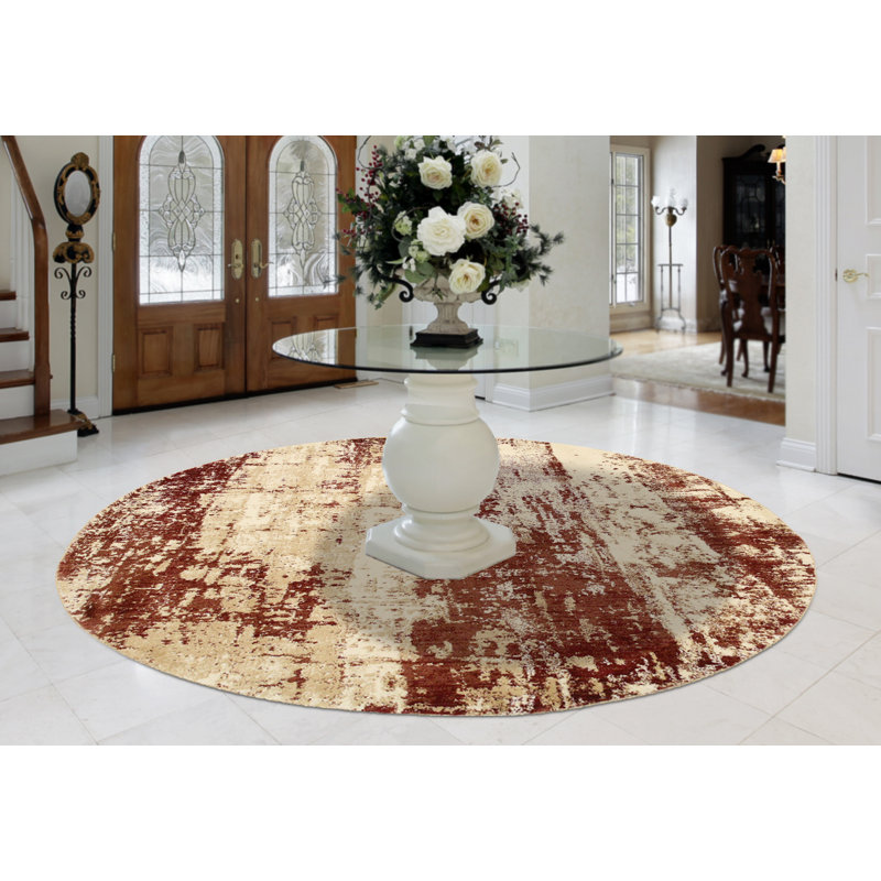 17 Stories Kelson Abstract Red/Beige Area Rug & Reviews | Wayfair