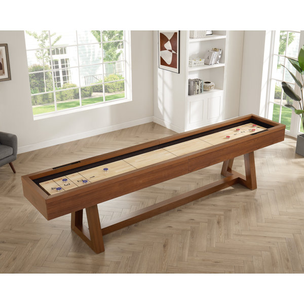 HB Home 12' Aiden Shuffleboard Table- Contemporary Design- Includes ...