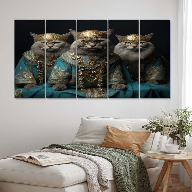 Trinx Turquoise Gracious Sultan Cats - Animals Cat Wall Art Living Room ...