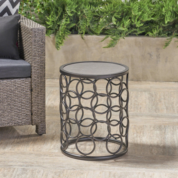 17 Stories Marilla Ceramic Outdoor Side Table & Reviews | Wayfair