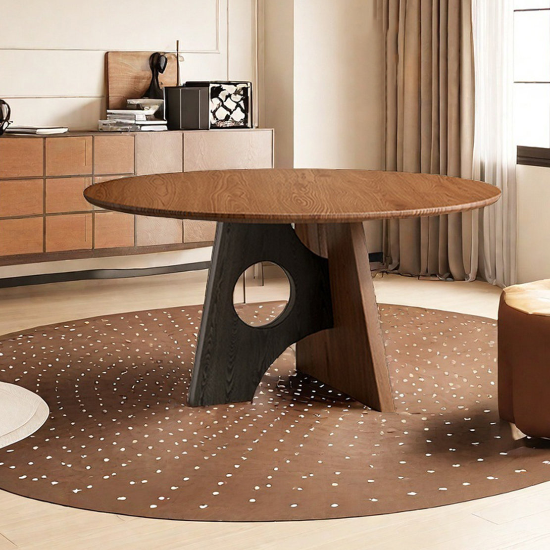 Beicang Home Medieval Style Solid Wood Round Dining Table | Wayfair