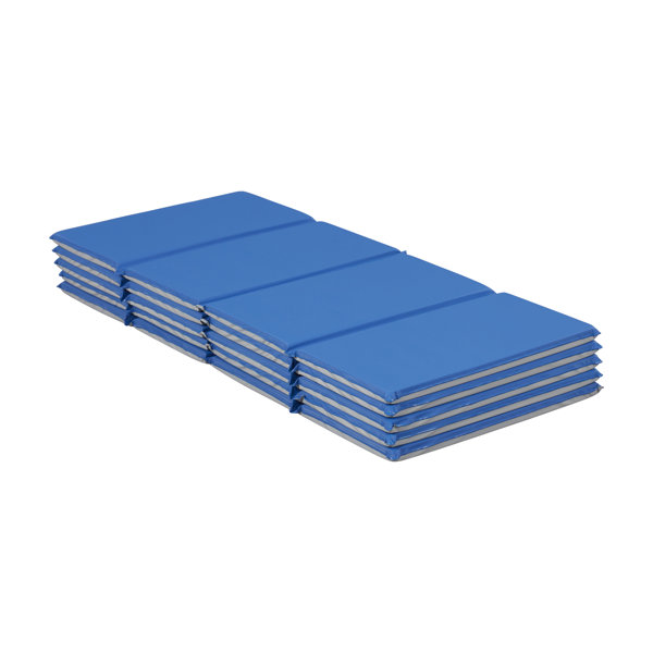 ECR4Kids Everyday Folding Rest Mat, 4-Section, Sleeping Pad, Blue/Grey ...