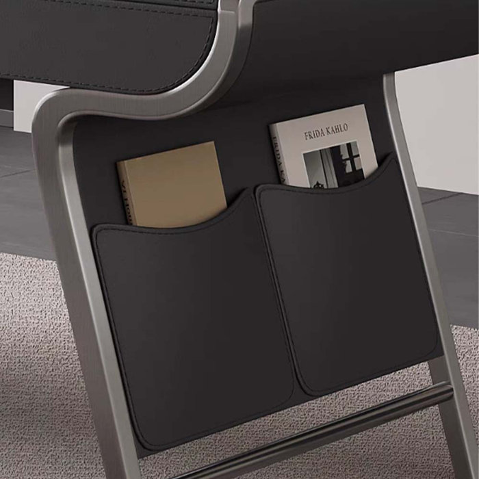 Orren Ellis Modern home study desk minimalist saddle leather computer ...