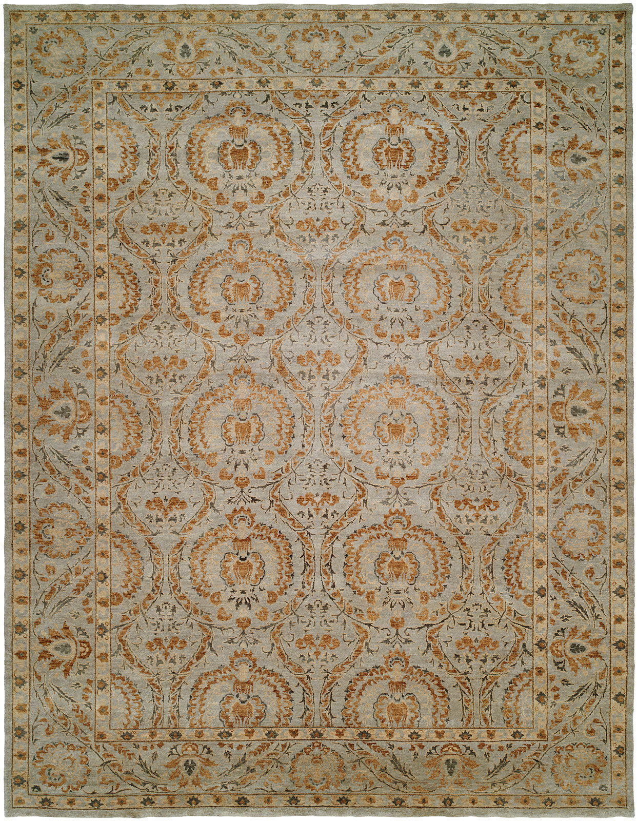 Madison Couture Rugs Damask Wool Blue/Brown Area Rug | Perigold