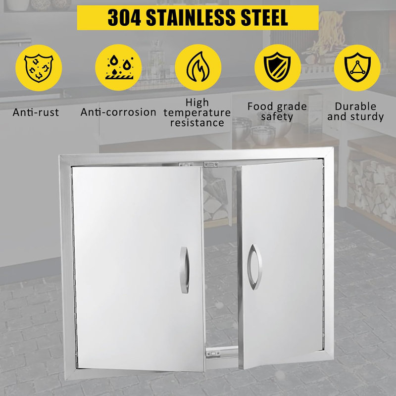 babevy 304 Stainless Steel Single Bbq Access Door With Vents | Wayfair