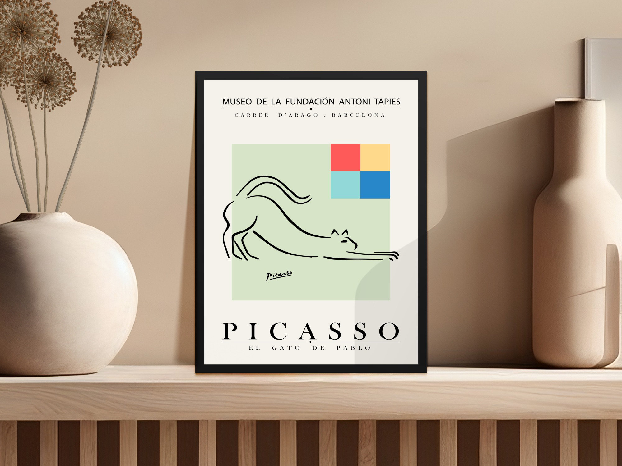 Brayden Studio Picasso El Gato de Pablo Art from Barcelona Framed ...