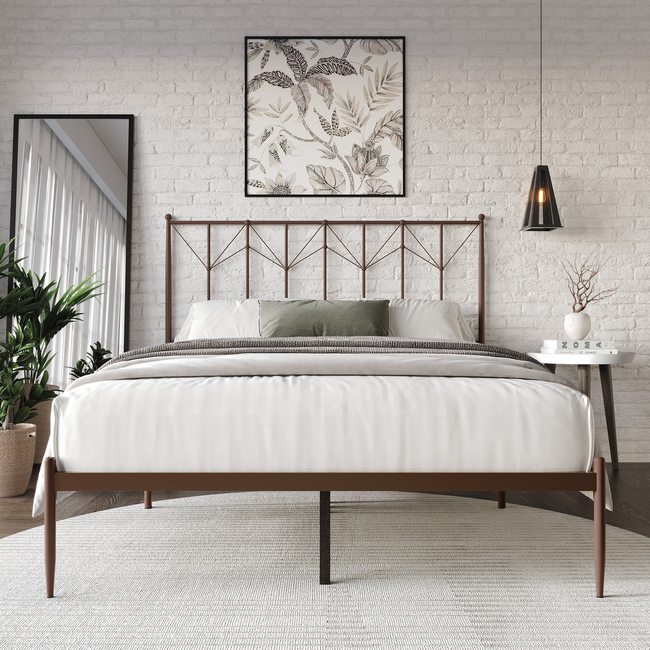 George Oliver Kricia Metal Open-Frame Bed & Reviews | Wayfair