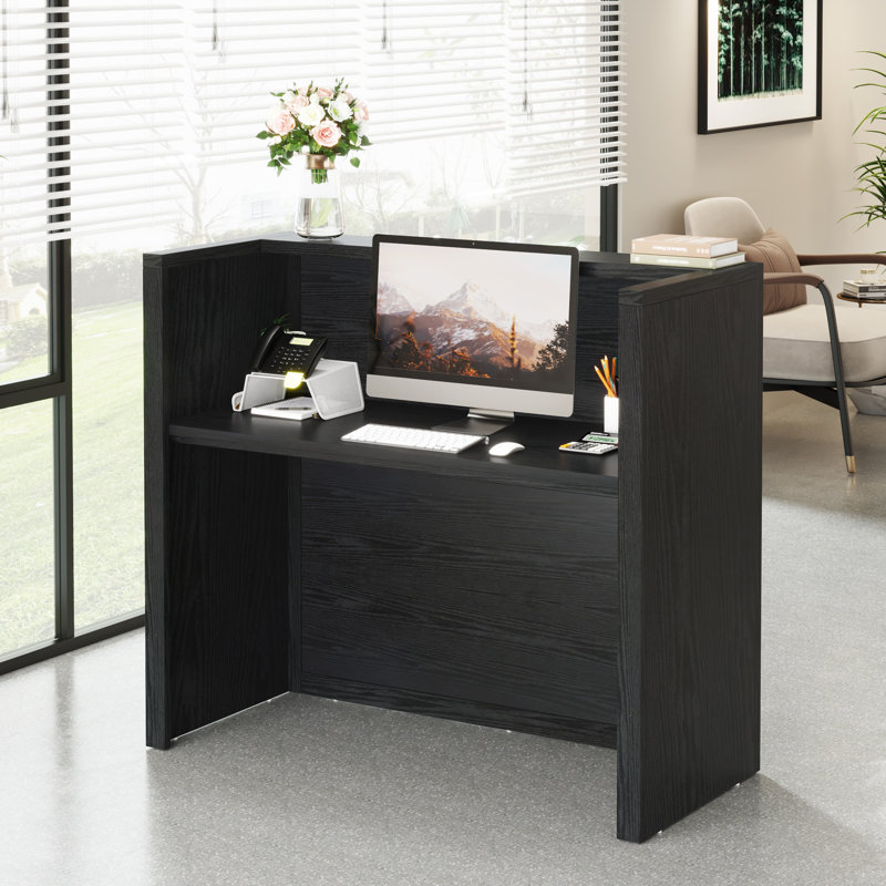 Wade Logan® Breiann Rectangular Manufactured Wood Reception Desk ...