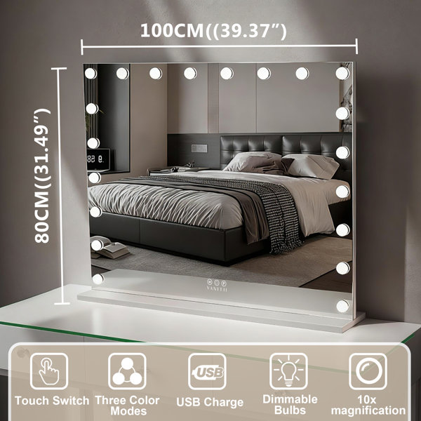 Blue Elephant Rectangle LED Metal Mirror & Reviews | Wayfair.co.uk