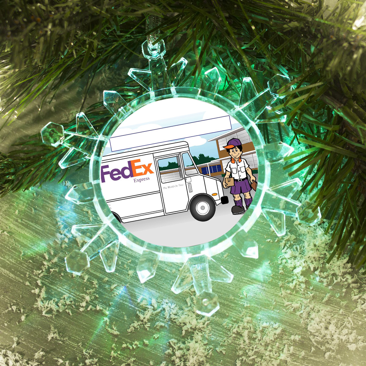 Printed Perfection Personalized Fedex Driver Male Lighted LED Snow ...