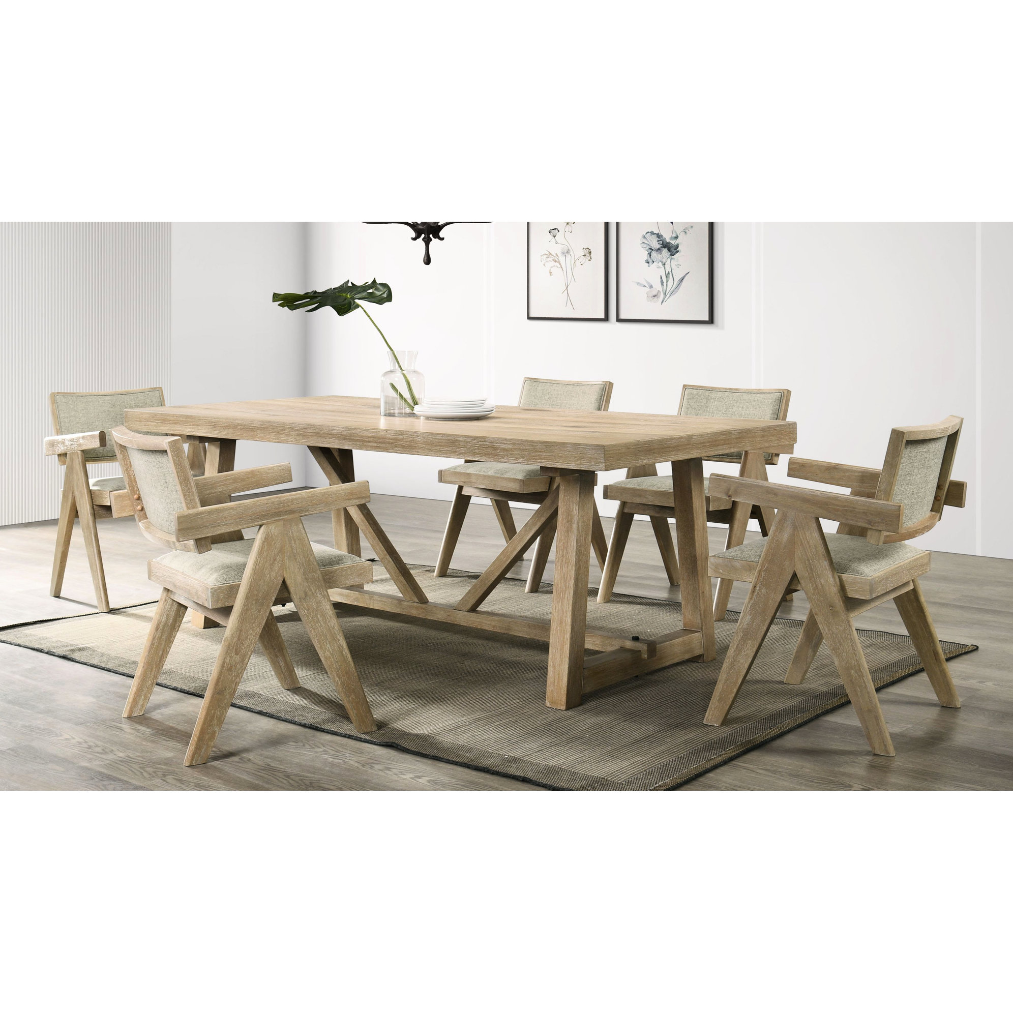 Red Barrel Studio Contemporary Dining Room Arm Chairs, Black With Grey ...
