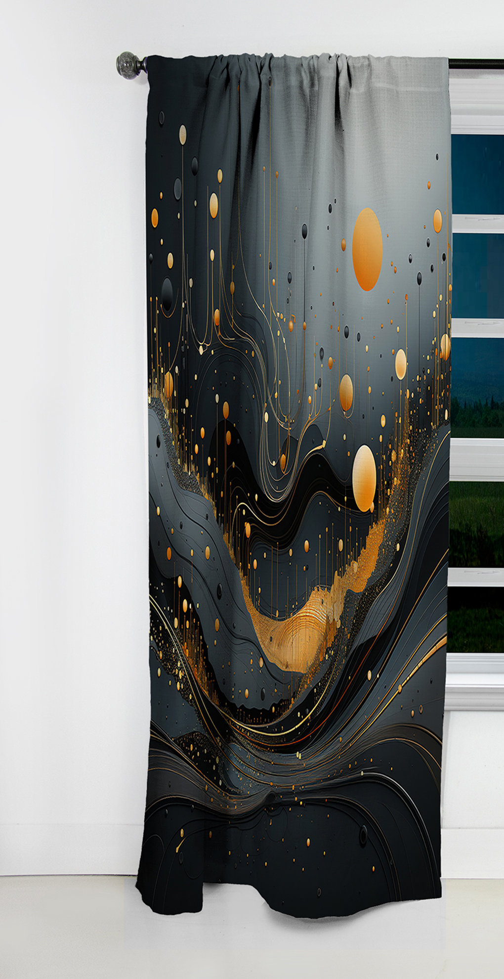 East Urban Home Dillow - Abstract Marble Marble Blackout Curtain - 1 ...