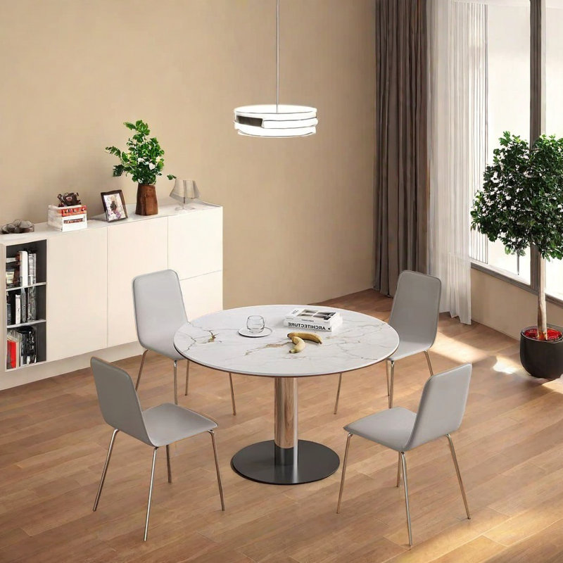 A Bestiary Living Modern minimalist round table chair combination | Wayfair