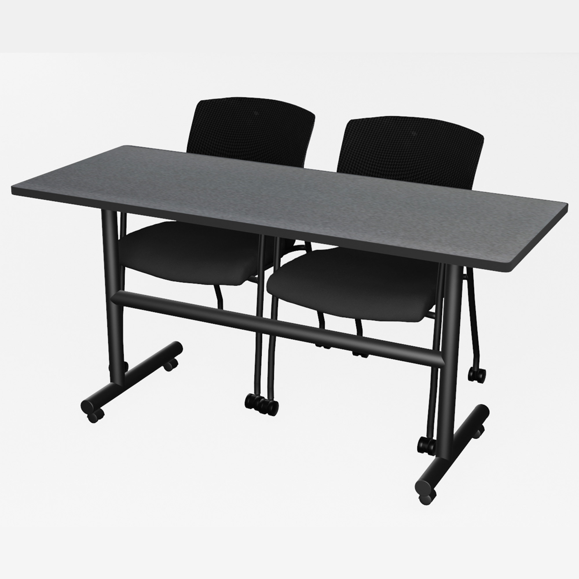Inbox Zero Mailyn Rectangle Flip Top Training Table and Chair Set | Wayfair