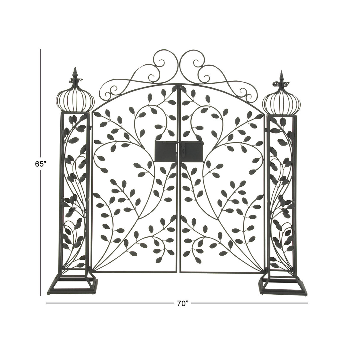 Astoria Grand Verduzco Metal Indoor Outdoor Scrollwork Arched Gate ...