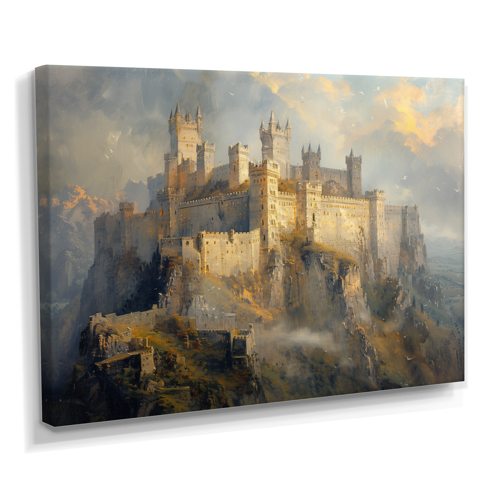 Design Art Grey Beige Autumn Medival French Castle II - Castles Wall ...