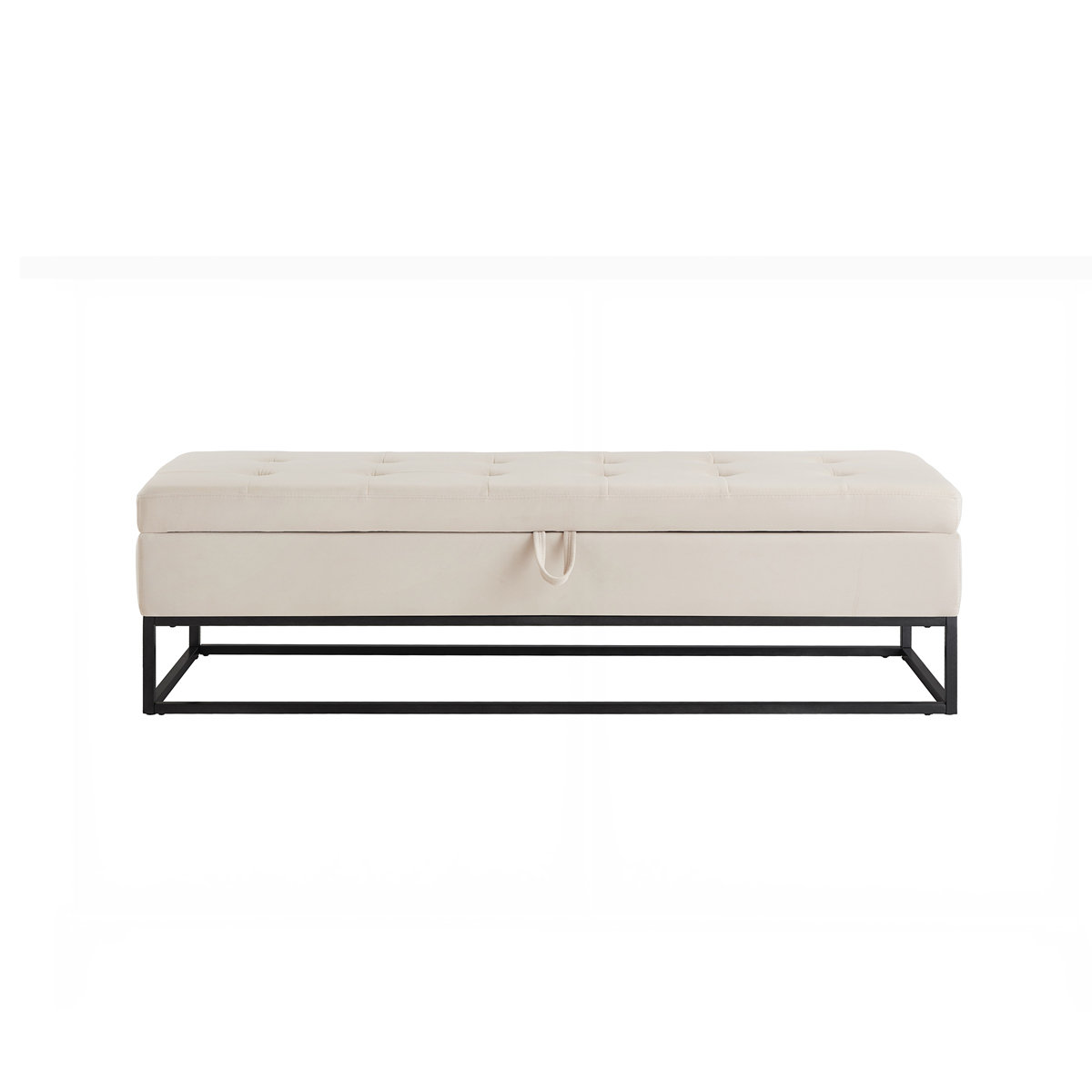 Mercer41 58.6" Bed Bench Metal Base with Storage Velvet | Wayfair