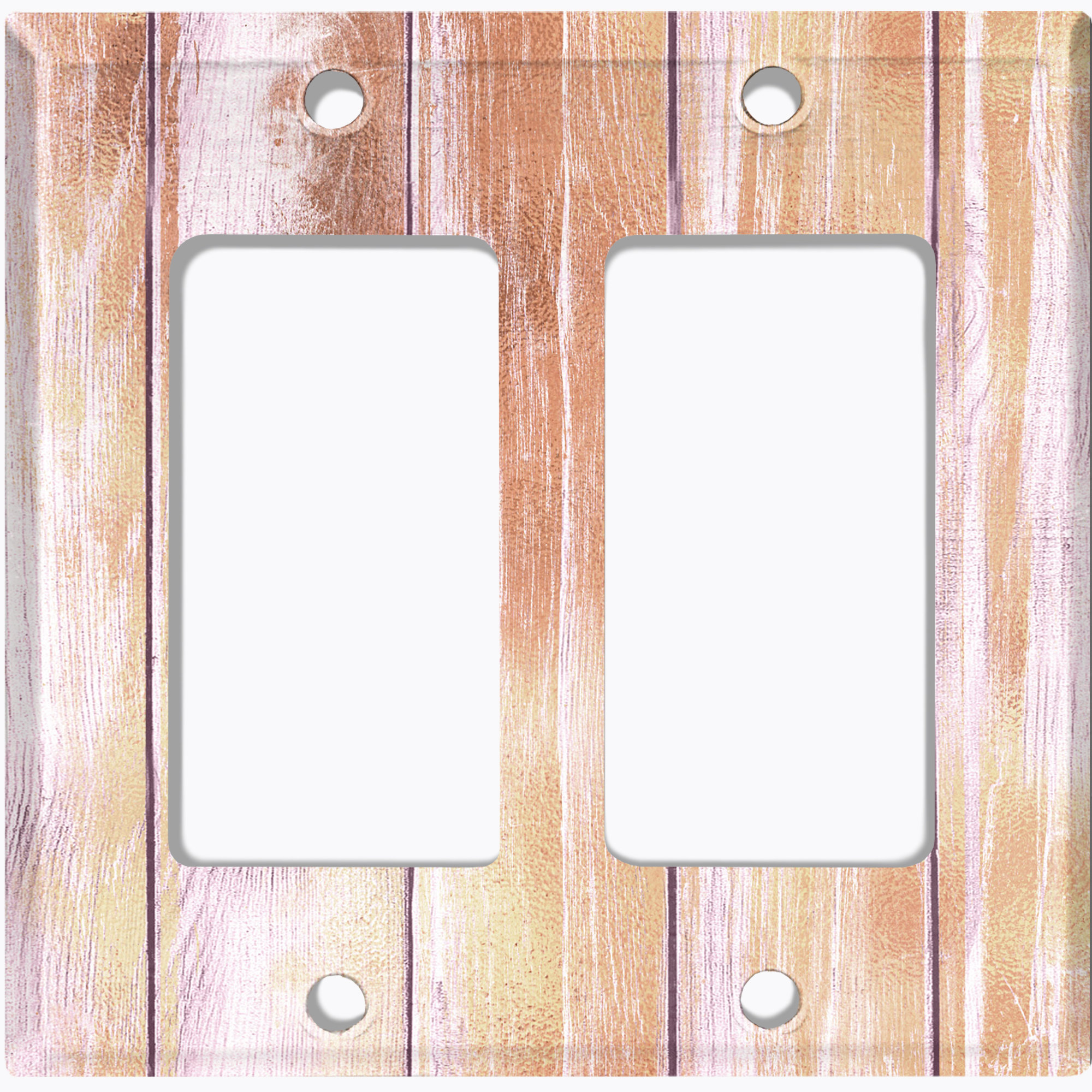 WorldAcc Natural Wood Fence Print 2 Gang Decorator Wall Plate | Wayfair