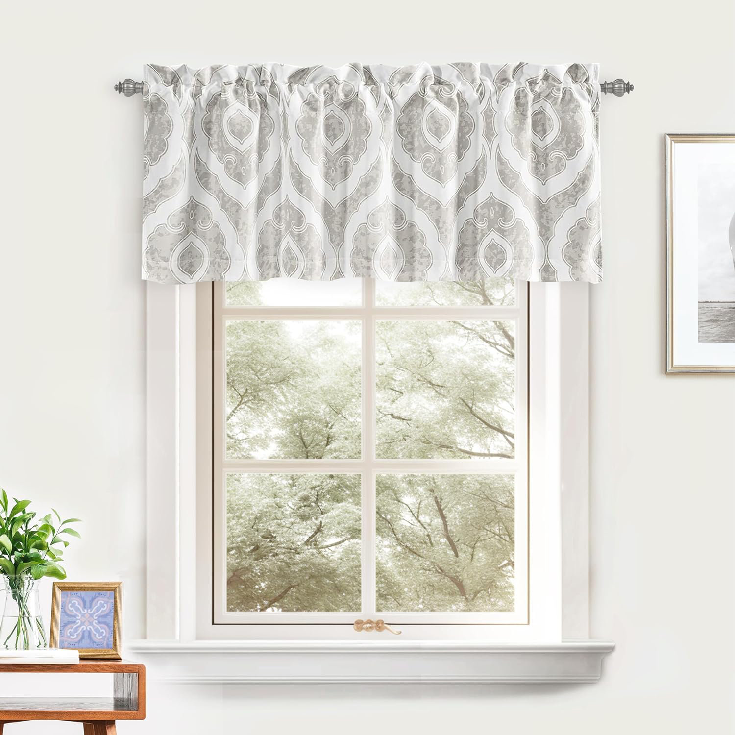 DriftAway Rory Geometric Tailored 52" Window Valance | Wayfair
