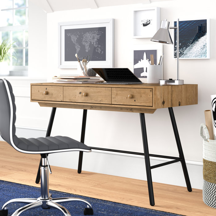 Corrigan Studio® Guercio Wood and Metal Writing Desk & Reviews | Wayfair