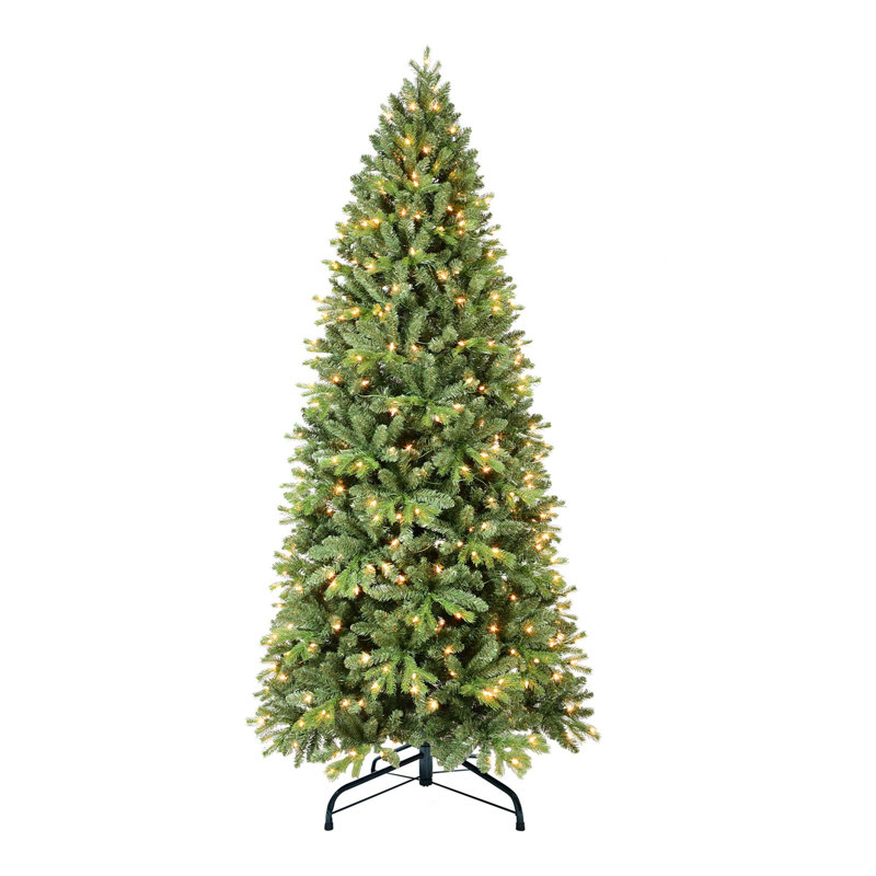 Alcott Hill® 8FT Pre-Lit Slim Christmas Tree, Green | Wayfair