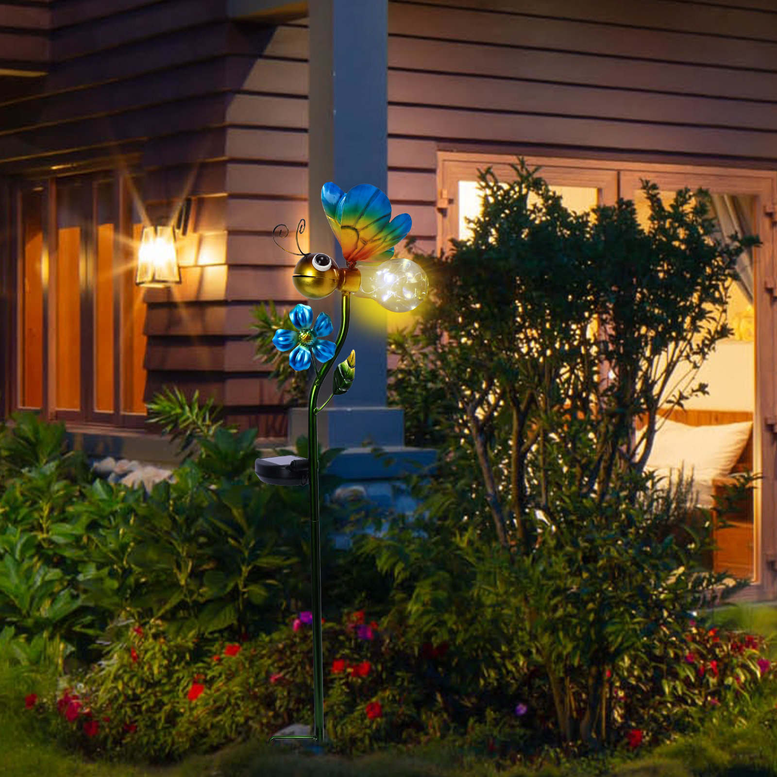 Arlmont & Co. Outdoor Solar Lihgt Decoration,bee Solar Stake,lovely Bee ...