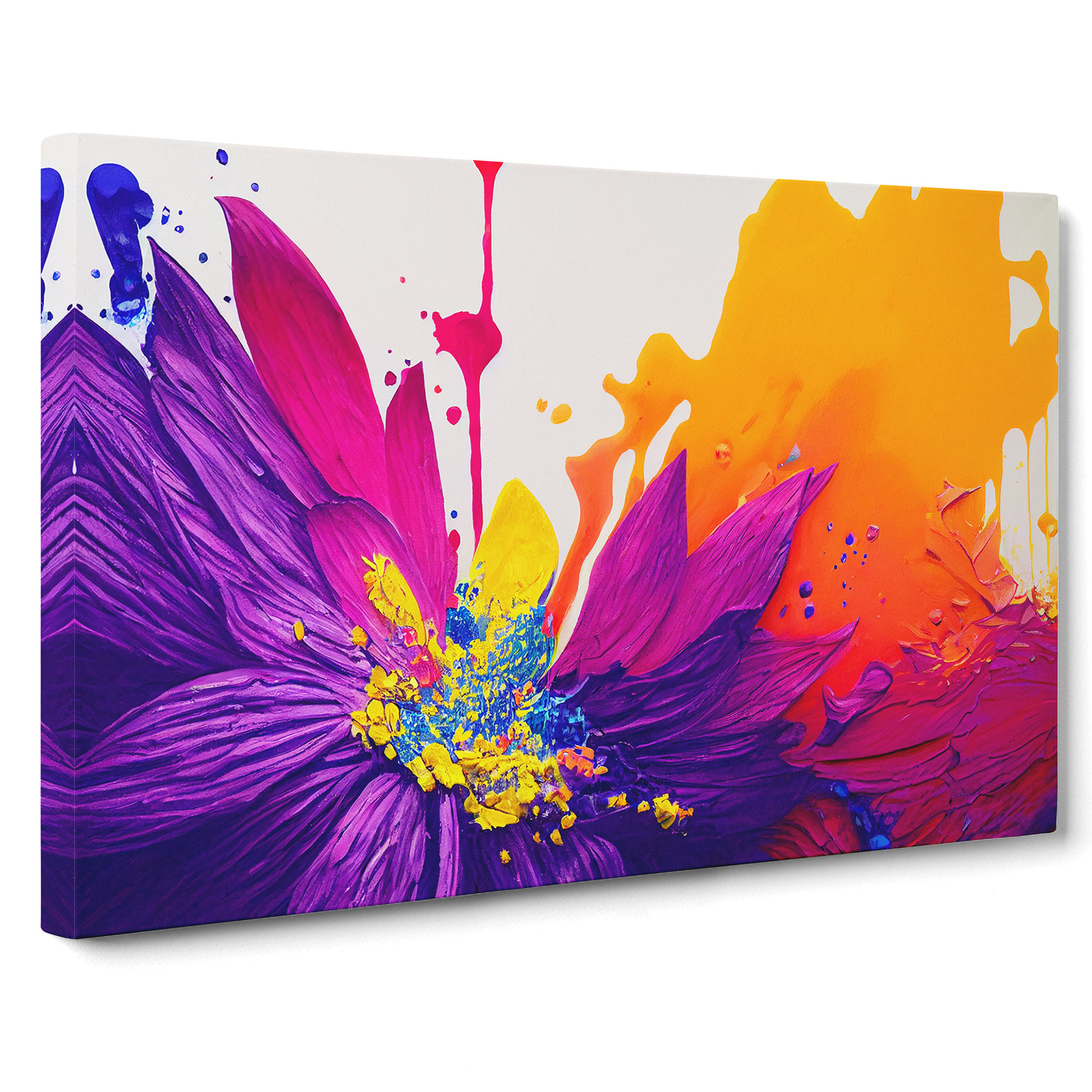 ClassicLiving Glamorous Modern Flower Art - Wrapped Canvas Graphic Art ...