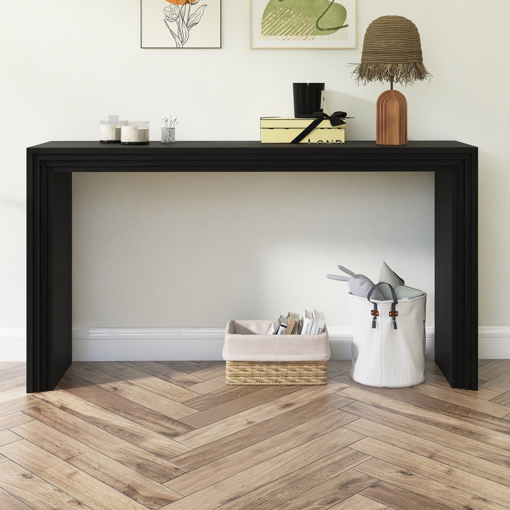 Latitude Run® Modern Style Console Table Made Of Paulownia Solid Wood ...