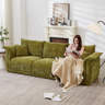 Latitude Run® Contemporary Linen Sofa with Extra Pillows and ...