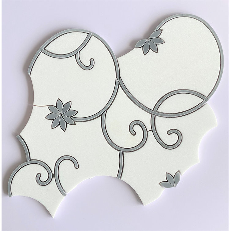 ES Stone Water Jet Water Jet 14" x 13" Marble Mosaic Tile | Perigold