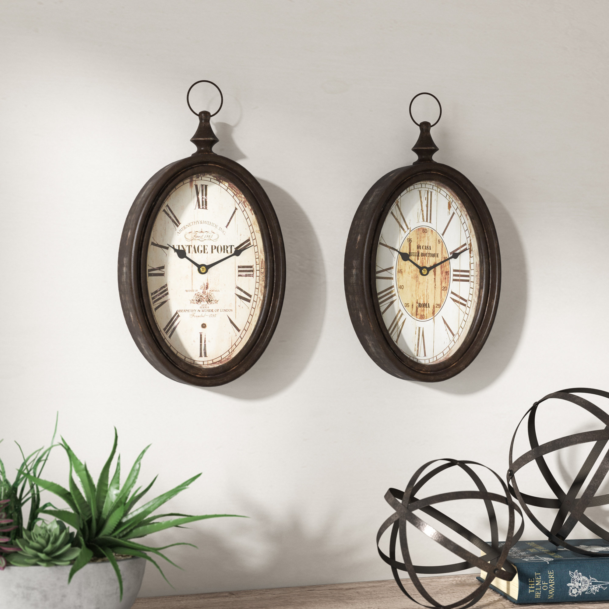 Alcott Hill® Wahl Metal Pocket Watch Style Black Decorative Wall Clock ...