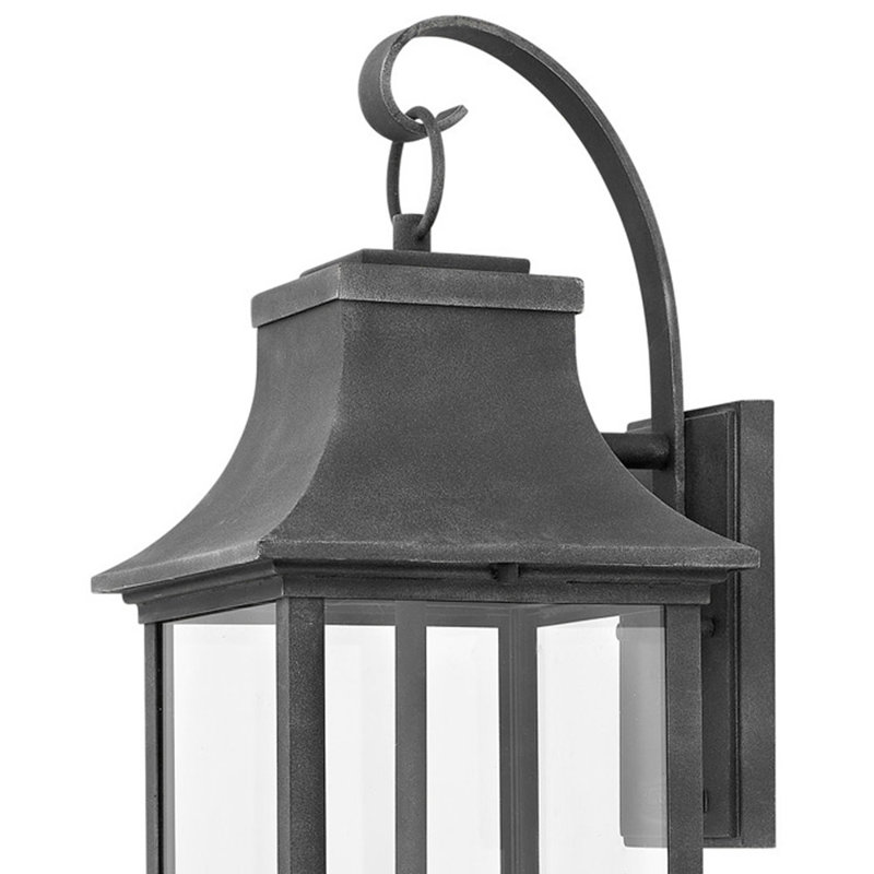 Hinkley Adair 3-Light Outdoor Wall Mount Coach Lantern - Aged Zinc ...