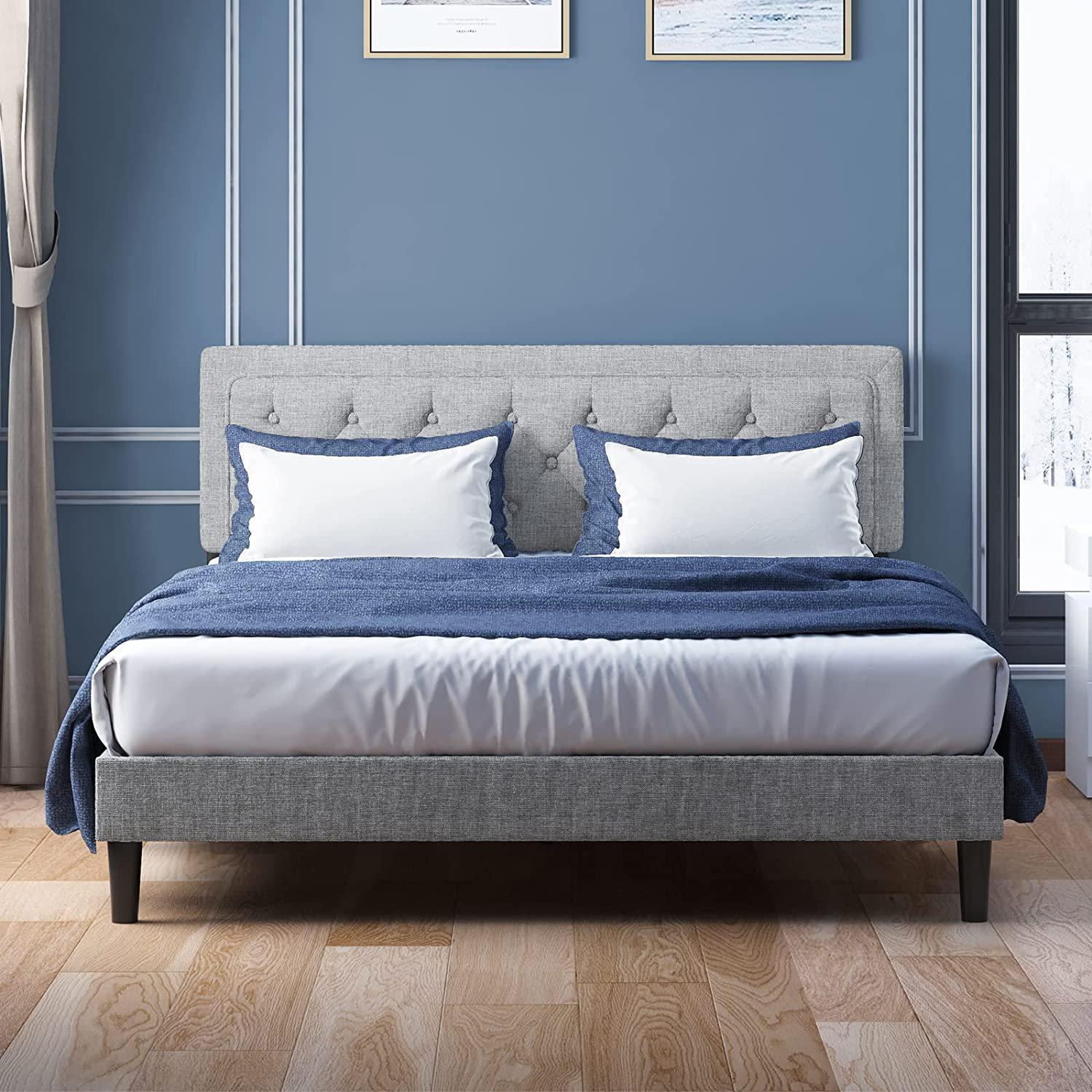 Winston Porter Hescock Tufted Platform Bed & Reviews | Wayfair