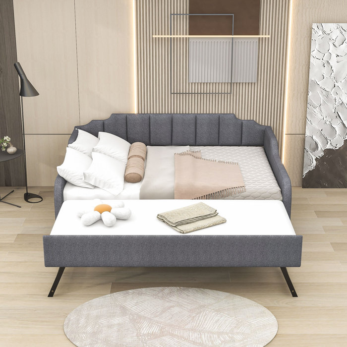 Wildon Home® Tania Upholstered Daybed with Trundle | Wayfair