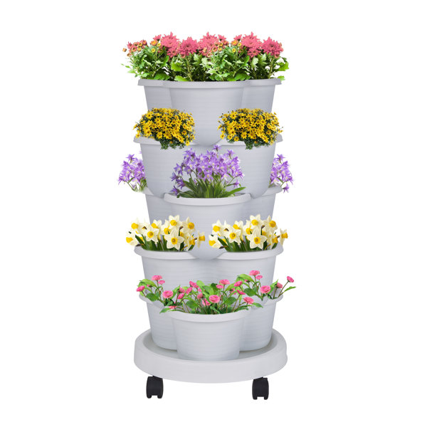 Arlmont & Co. Soban Vertical Strawberry Planter, 5 Tier Hanging ...