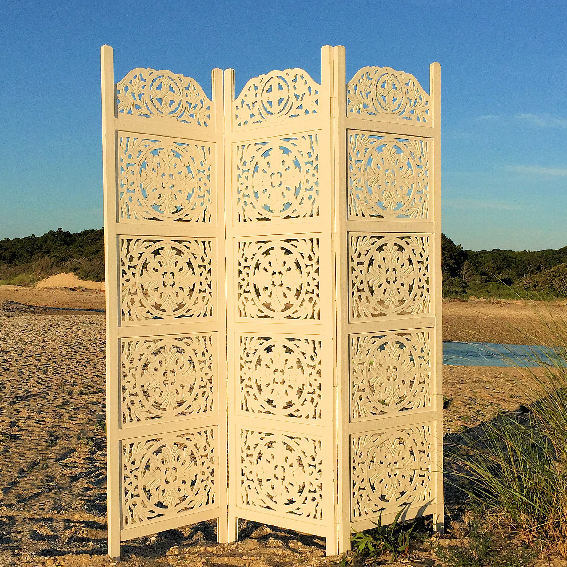Bungalow Rose Saidee Heritage Home Farmhouse 3 Panel Room Divider ...