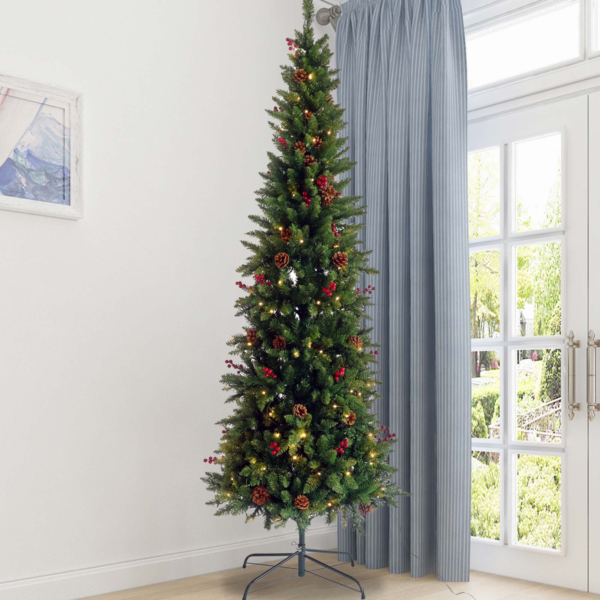 The Holiday Aisle® 7' 6" H Green Pine Cashmere Christmas Tree with 300 ...